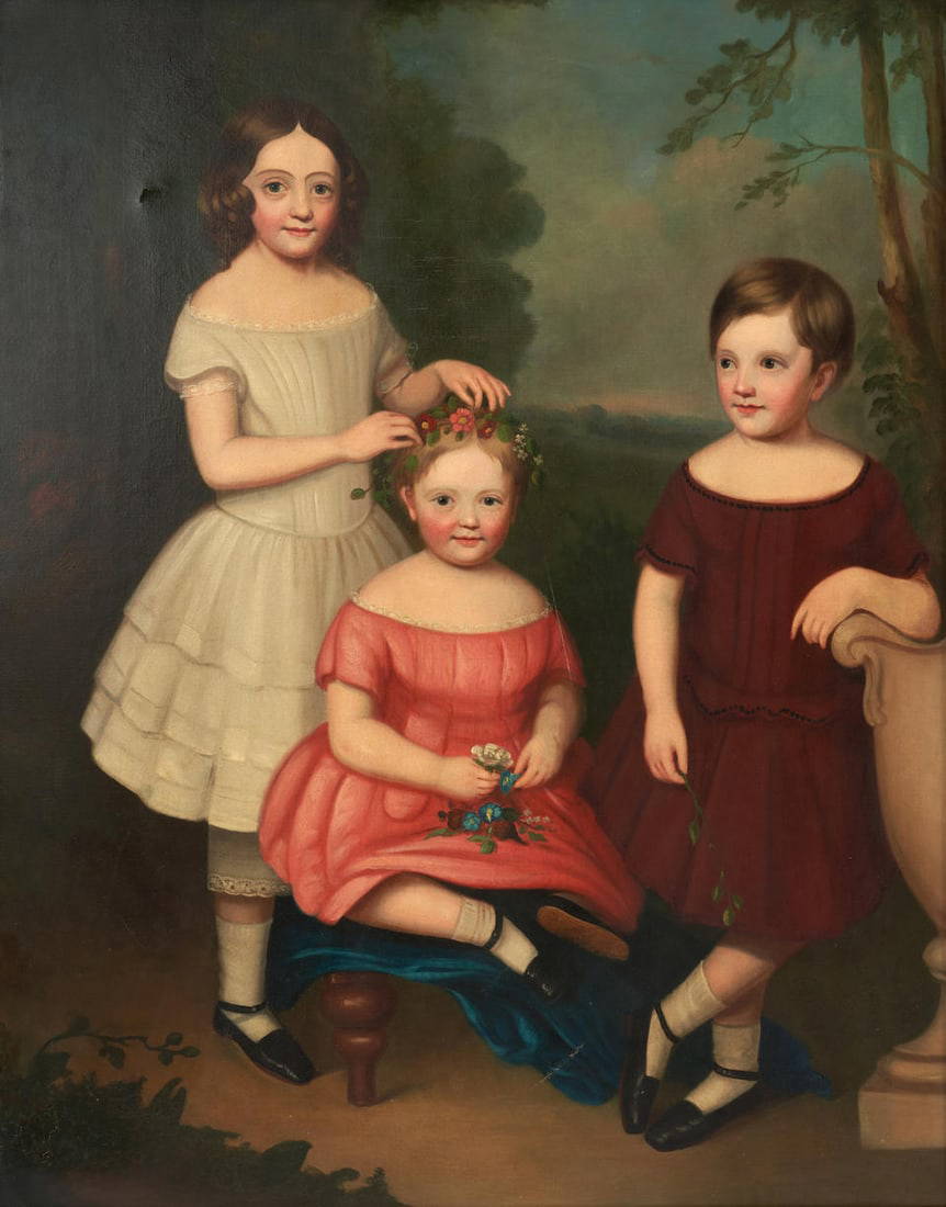 William Boxall (british, 1800-1879) Portrait Of Three Young Children In ...