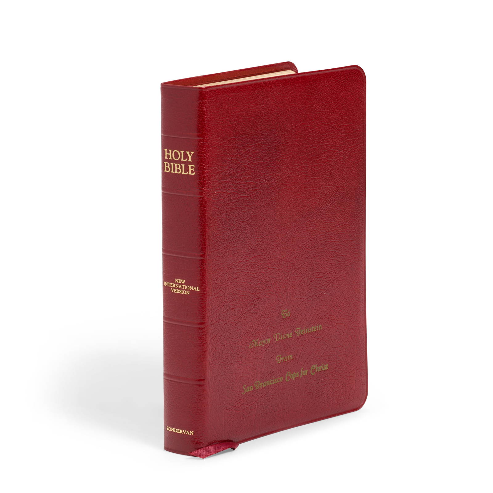 A Bible Presented To Mayor Feinstein By San Francisco Cops For Christ ...