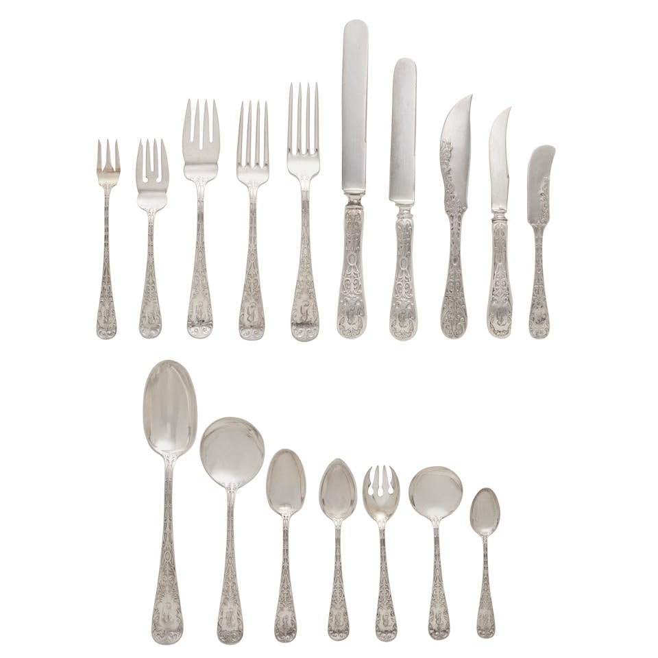 A Mt. Vernon Silver Co. Sterling Silver Flatware Service For Twelve Mt ...