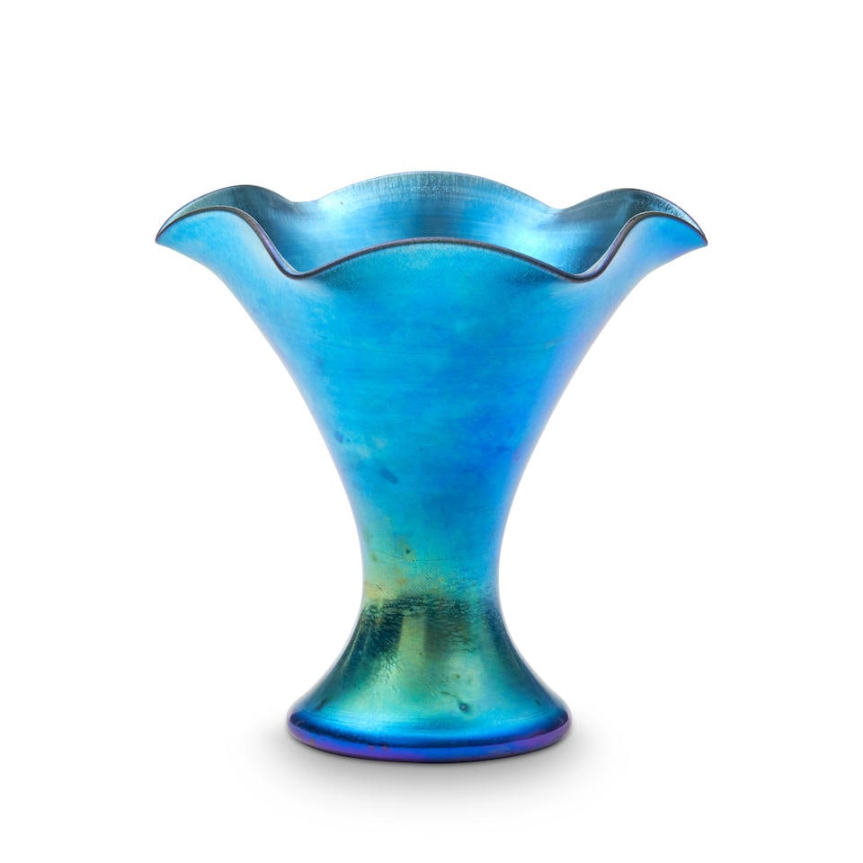 Steuben Blue Aurene Vase Corning, New York, Early 20th Century, Incised ...