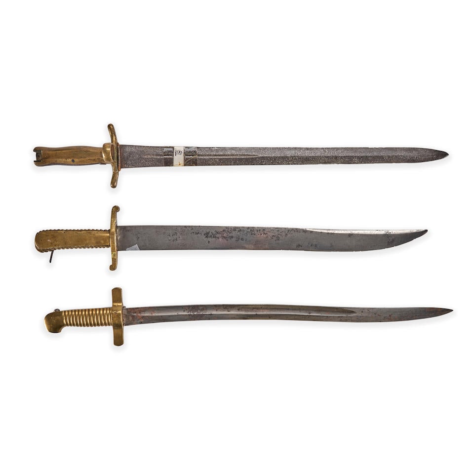 Three 19th Century U.s. Sword Bayonets. Auction