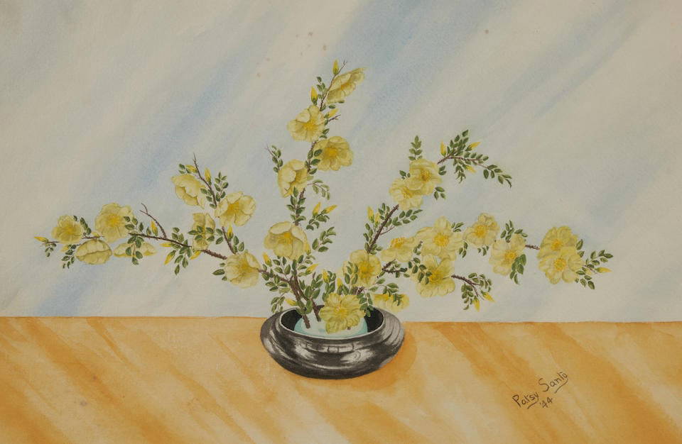 Pasquale (patsy) Santo (american, 1893-1975) A Vase Of Yellow Roses ...