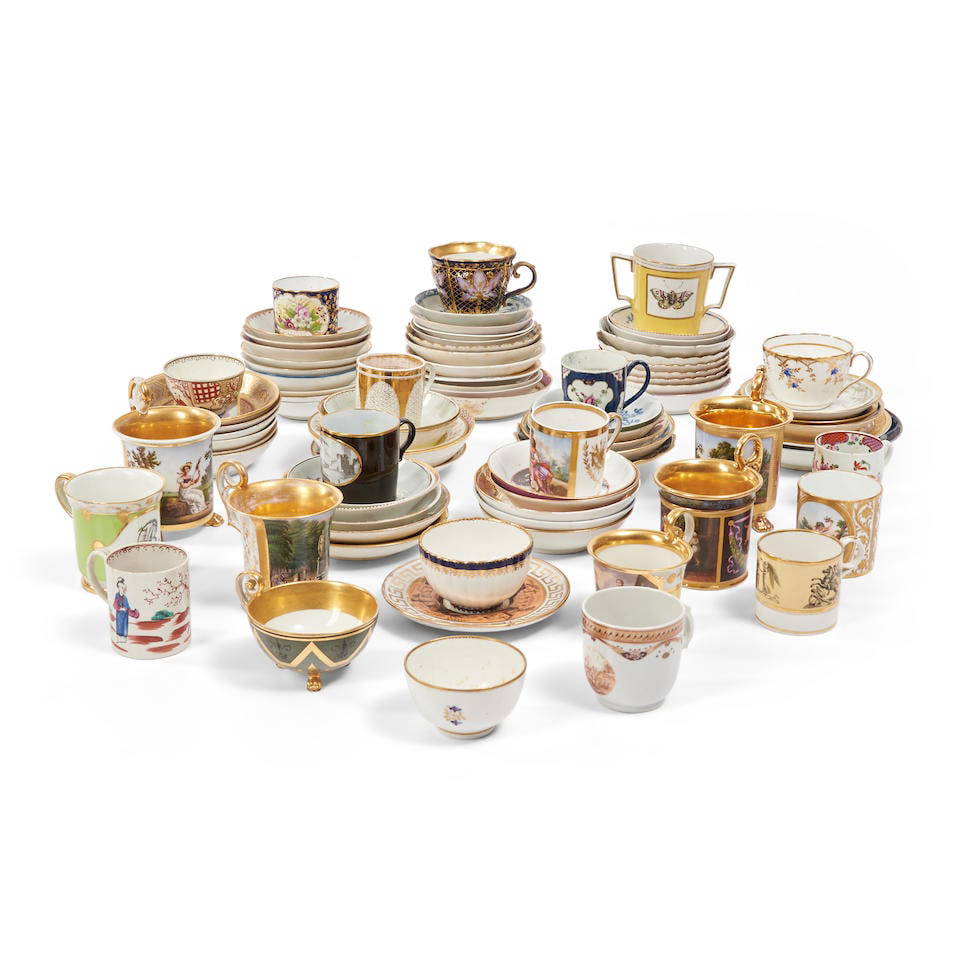 Large Group Of European Miscellaneous Porcelain Cups And Saucers Auction