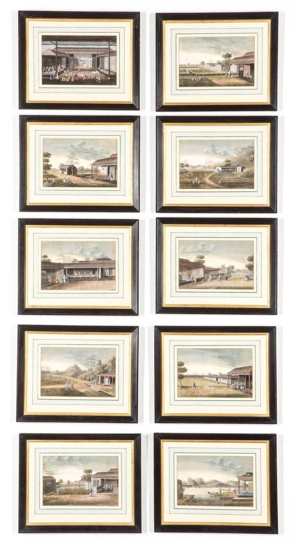 Chinese Export School (circa 1850) Tea Cultivation Auction