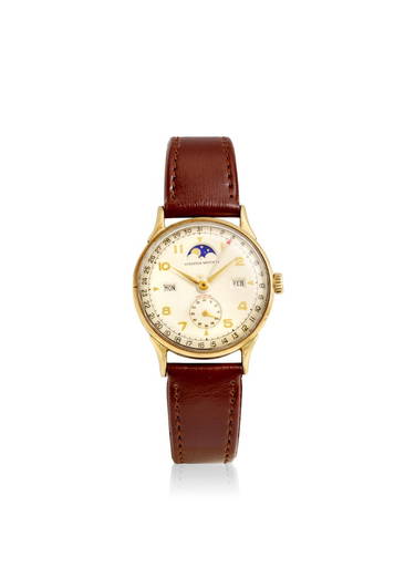 [no Reserve] Kingston Watch Co. A 14k Gold Manual Wind Triple Calendar ...