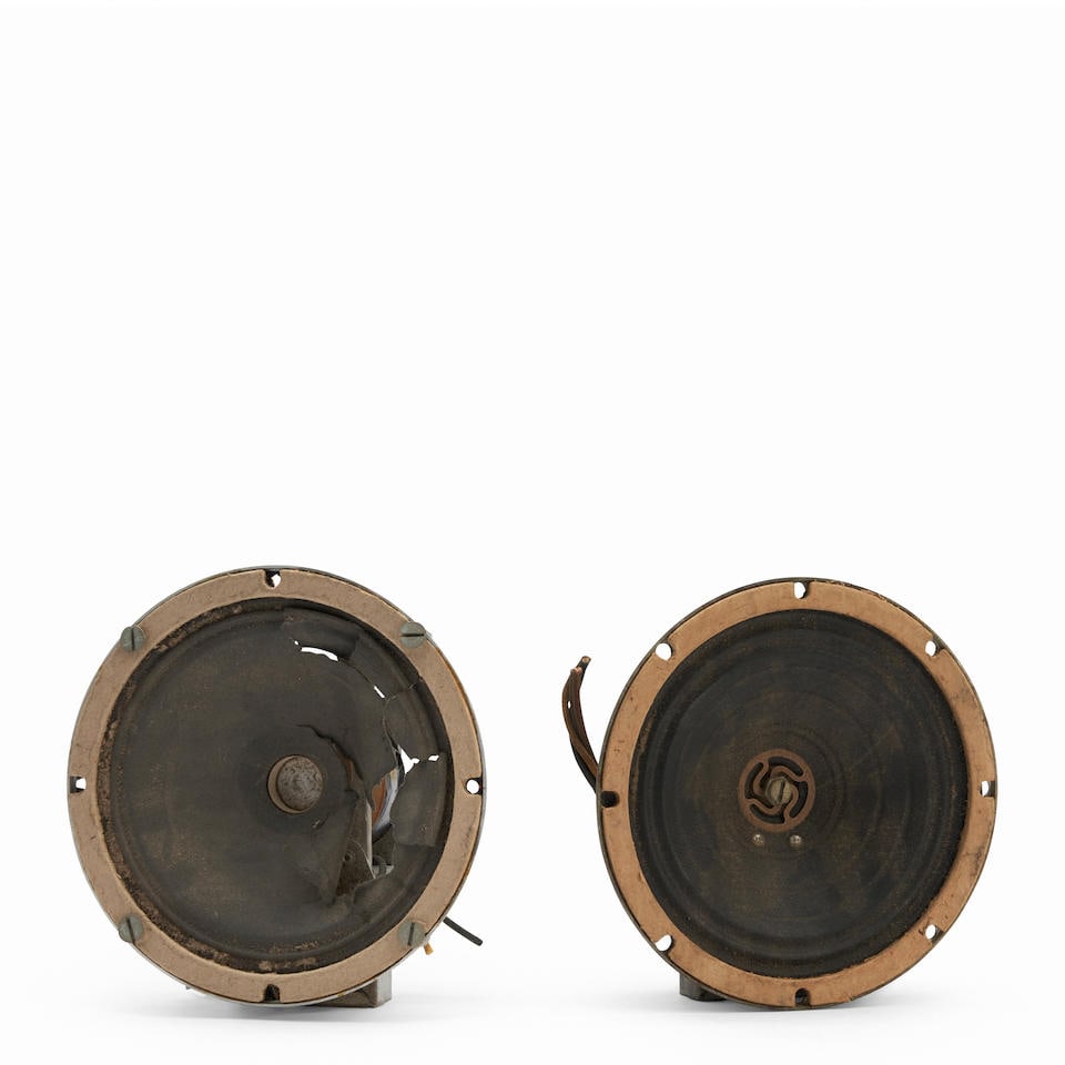 Two Speakers From Vintage Radios United States, 20th Century, Steel ...