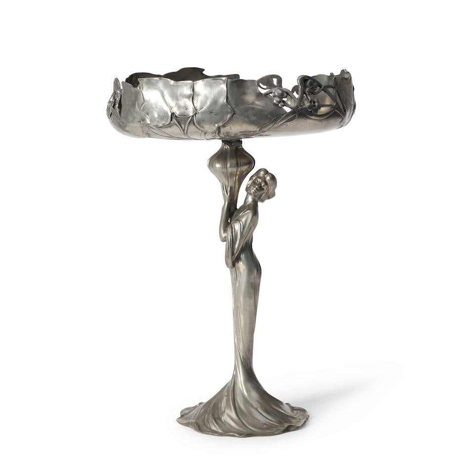 Wmf Art Nouveau Figural Compote Germany, C. 1900, Silver Plated Brass ...