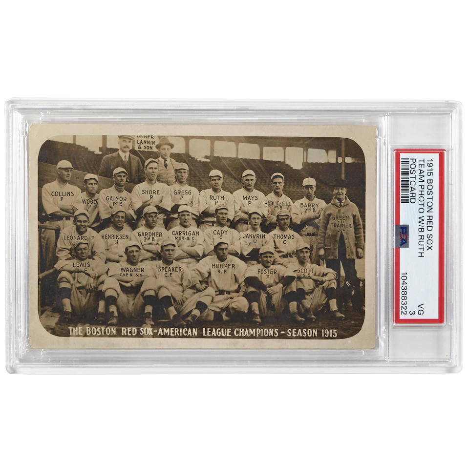 Baseball: A 1915 Boston Red Sox Team Photo Postcard - Babe Ruth's ...