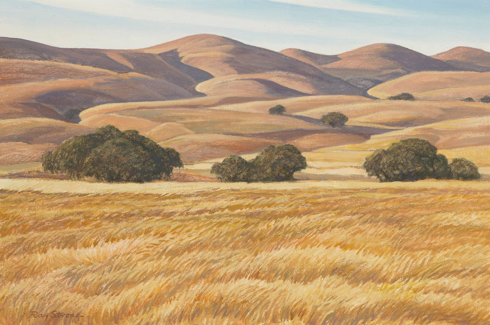 Ray Stanford Strong (1905-2006) Golden Hills 16 X 24 In. Framed 30 1/4 ...