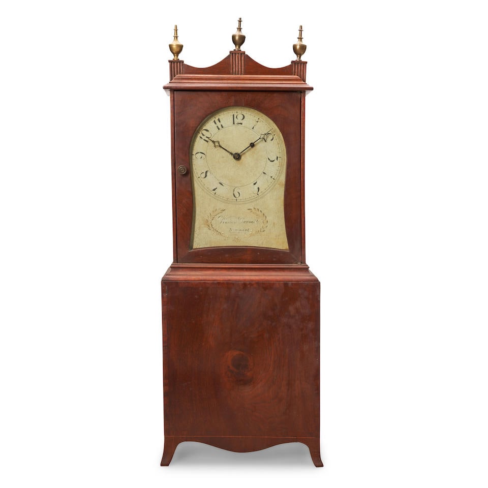 Federal Mahogany And Pine Shelf Clock Signed Walter Cornell (1777-1856 ...