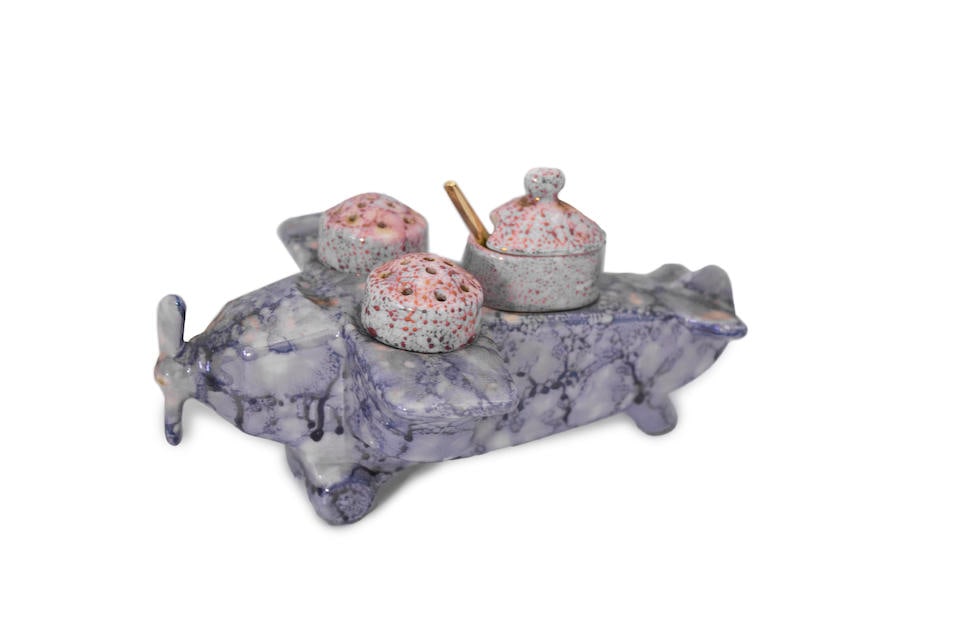 A Souvenir, China, Aircraft Castor Set With Table Salt, Pepper And ...