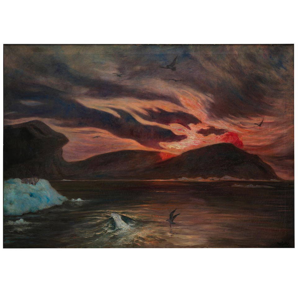 Frank Wilbert Stokes (1858-1955) An Evening Effect, Greenland 34 X 48 ...