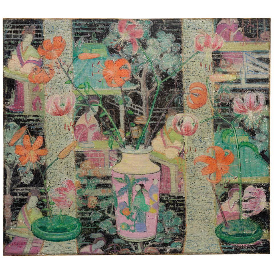 Emma Fordyce Macrae (1887-1974) Pink And Freckled Lilies 30 1/8 X 34 In ...