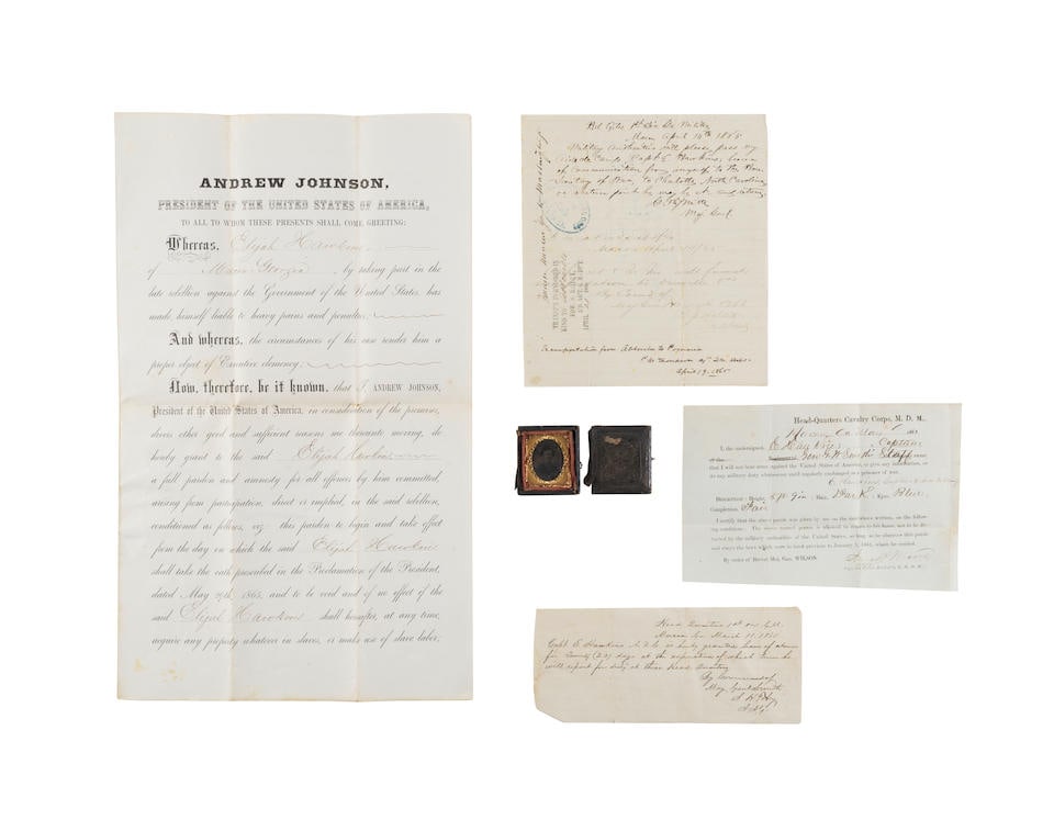 Johnson Pardons A Confederate Soldier, 1865. Johnson, Andrew. 1808-1875 ...