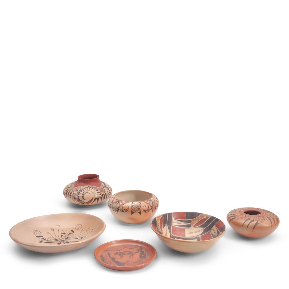 Six Hopi Pottery Objects Auction