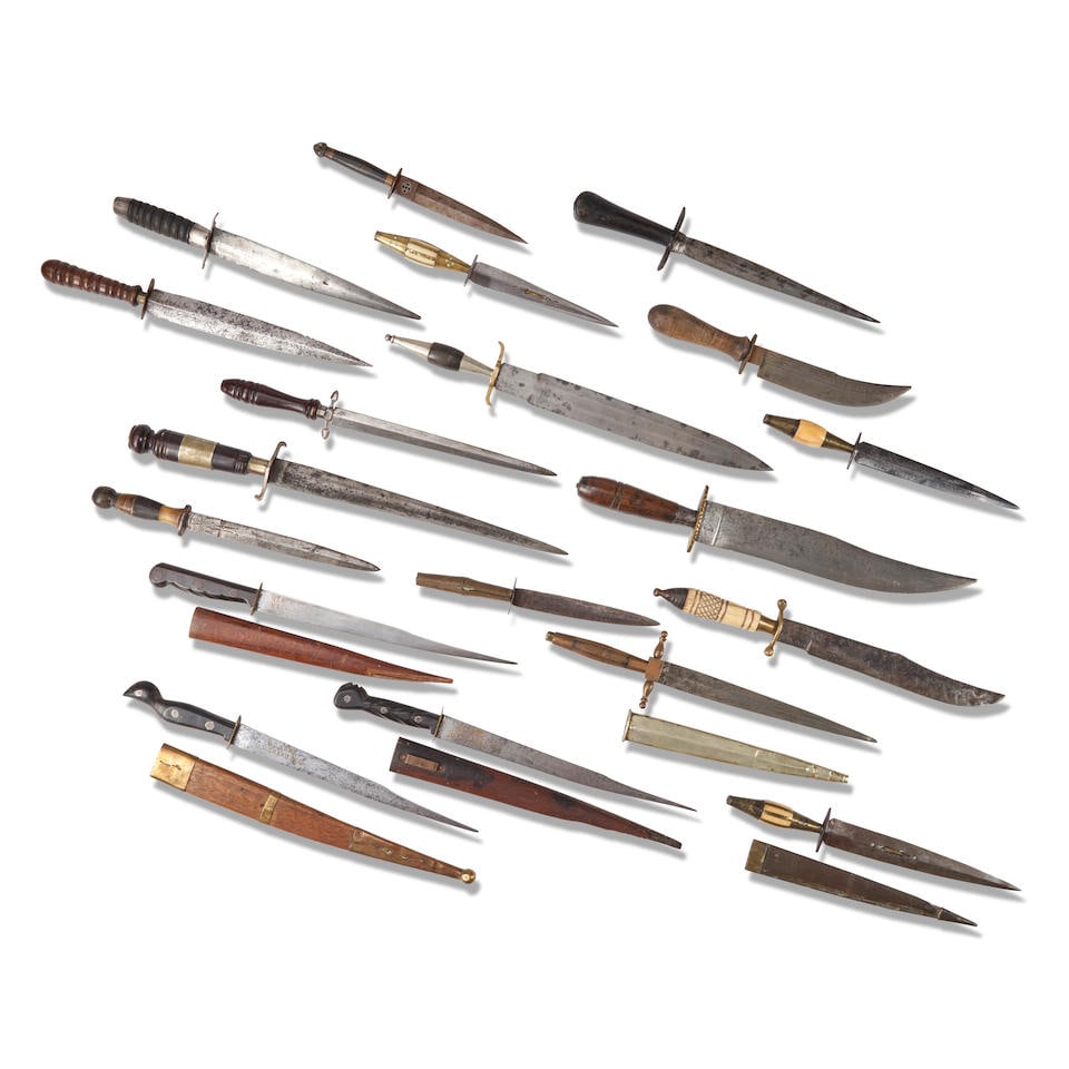Nineteen 18th/19th Century Spanish/spanish Colonial Knives/daggers. Auction