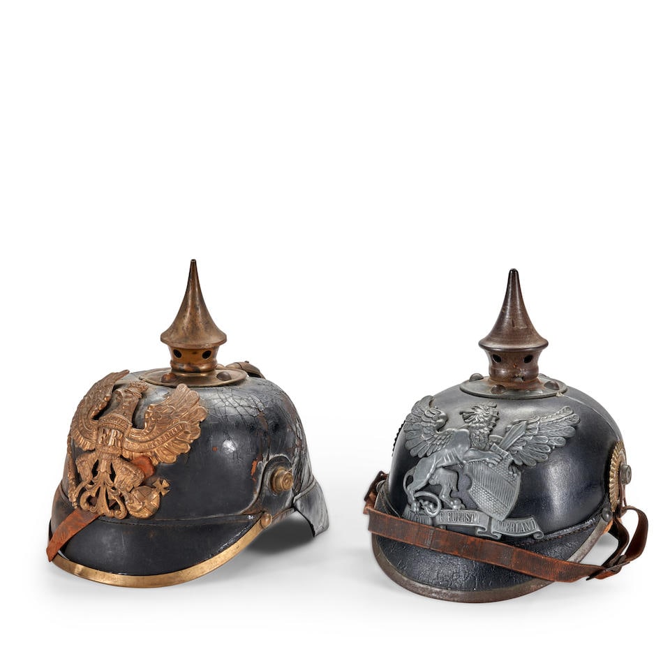Two World War I German/prussian Helmets. Auction