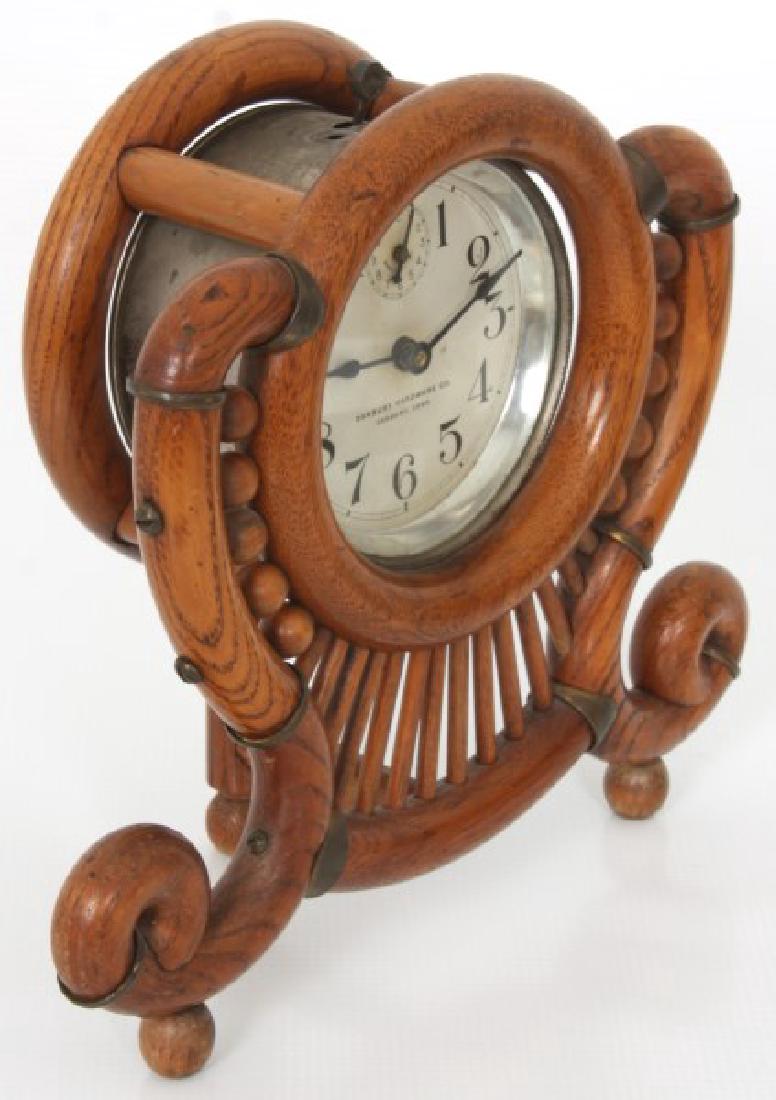 2 Oak Stick And Ball Mantle Clocks