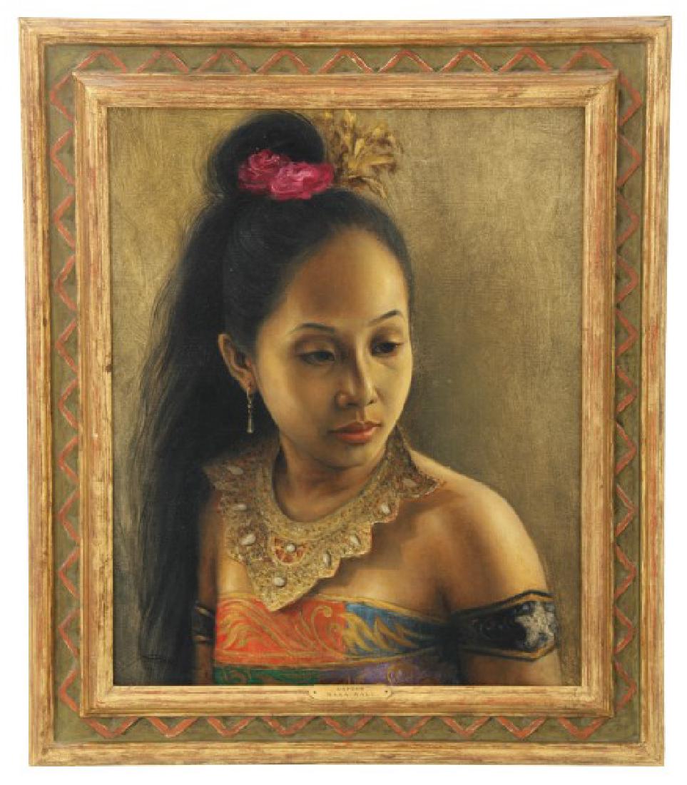 Signed Raka Bali O/C Portrait Painting
