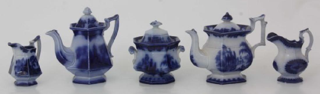 18 Flow Blue Tea Set Pieces