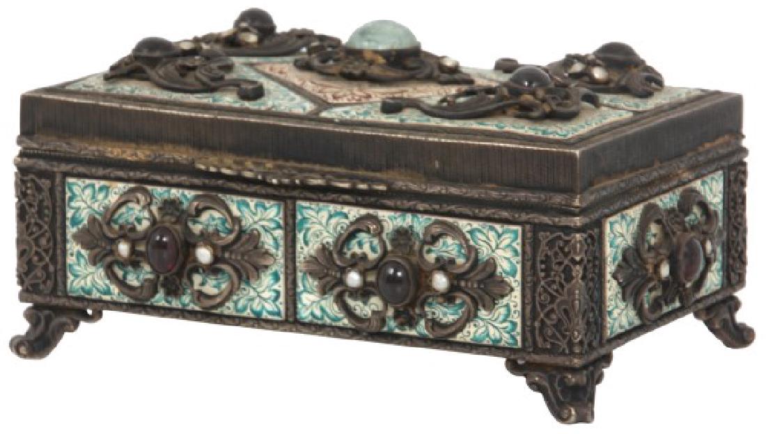 Enamel And Jeweled Musical Jewelry Box