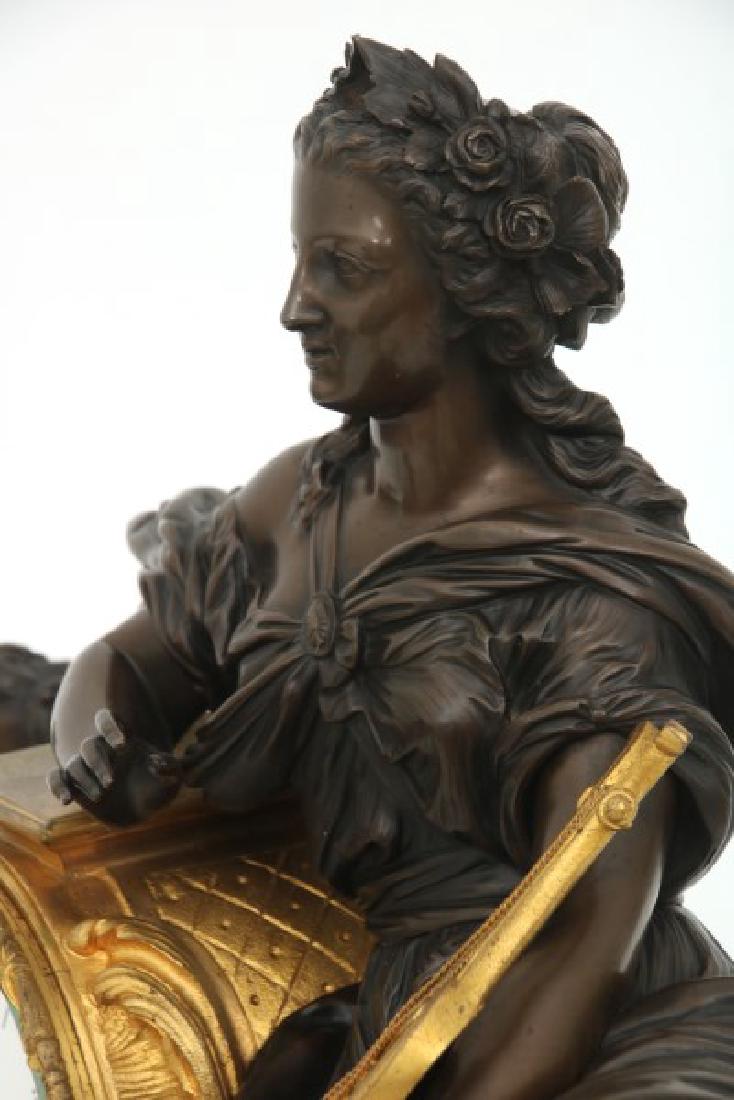 Miroy Freres French Bronze Figural Mantle Clock