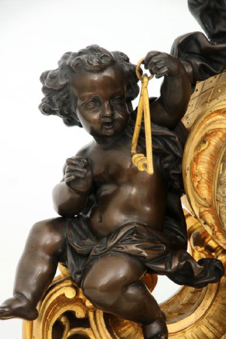 Miroy Freres French Bronze Figural Mantle Clock