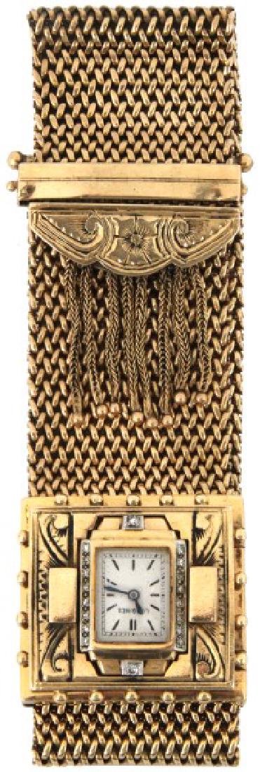 14K Gold Mesh Bracelet Watch