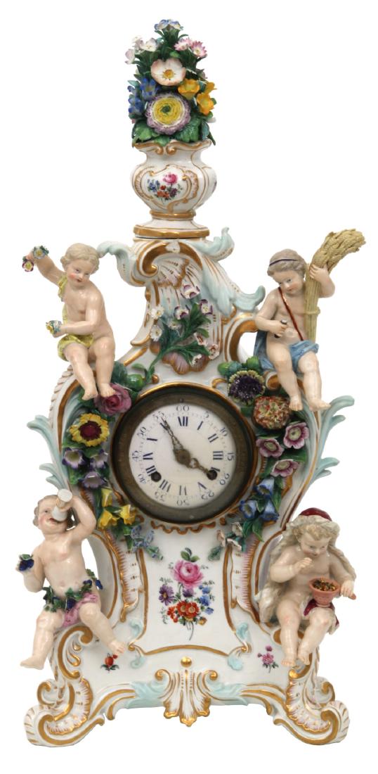 Meissen Porcelain 4 Seasons Mantle Clock