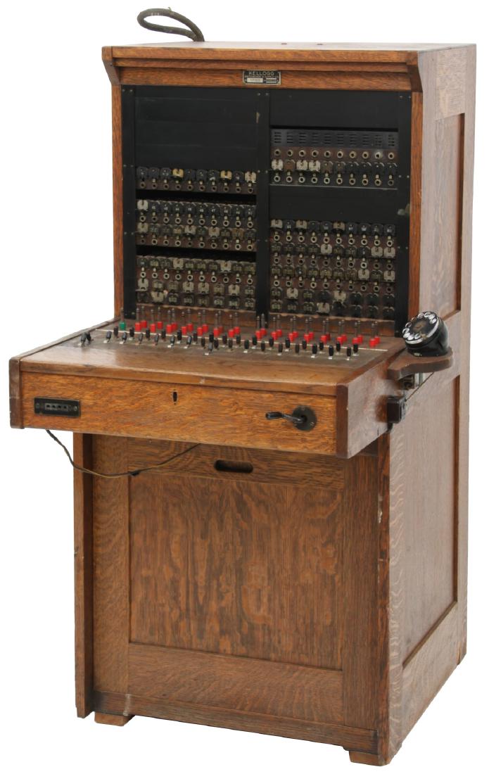 Kellogg Oak Telephone Switchboard Operator Station