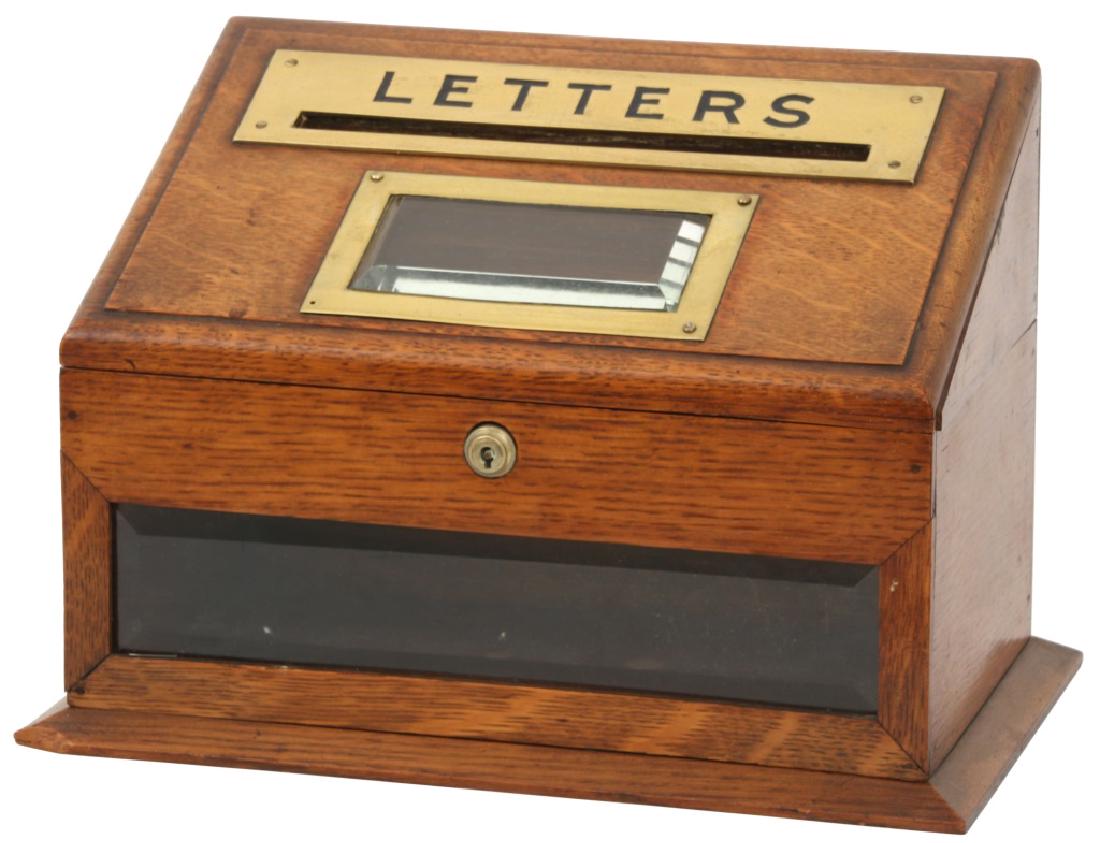 Oak Slant Front Letter Box