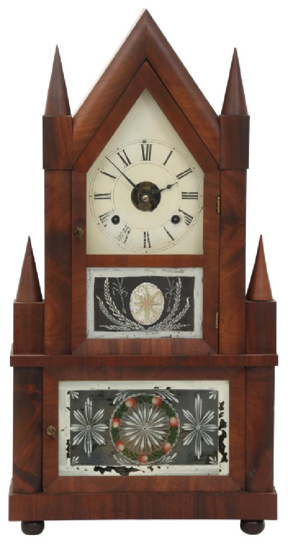 Wagon Spring Double Steeple Mantle Clock