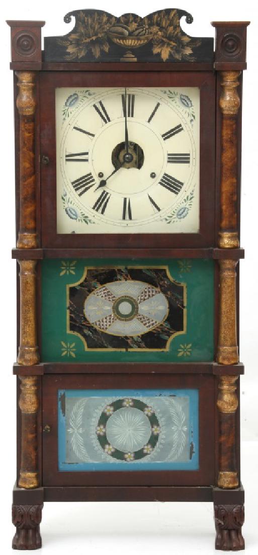 Mahogany Triple Decker Splat & Column Clock