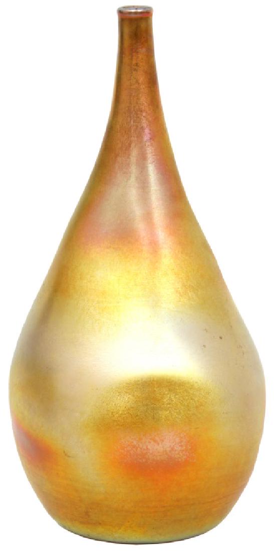 Tiffany Favrile Gold Iridescent Art Glass Vase