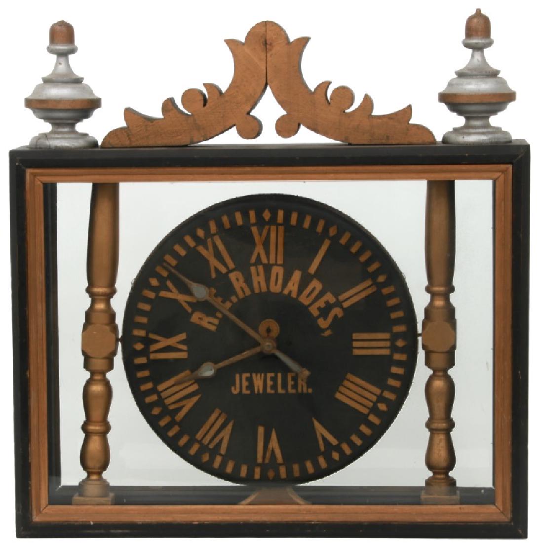Unusual Double Dial Jewelers Advertising Clock