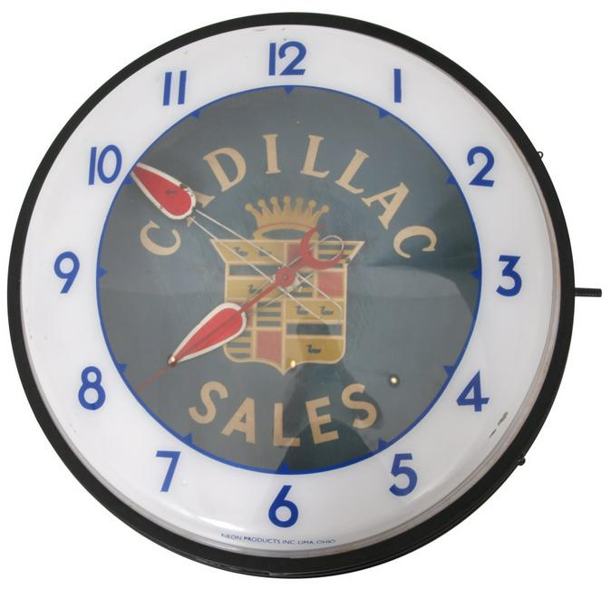 Cadillac Sales Neon Clock-ClockPrices.Com