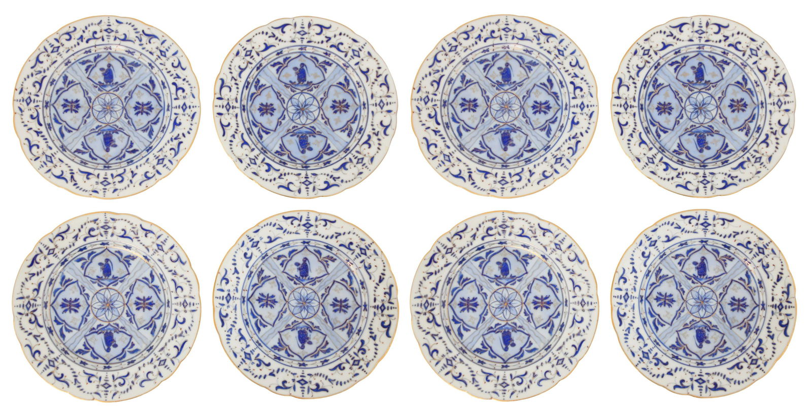 Set Of Eight Royal Vienna Plates