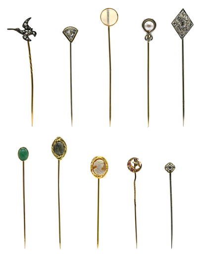 Group Of 14 Karat Gold Hat Pins