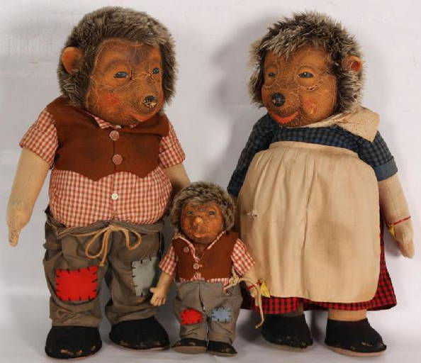 Original Steiff Micki, Mecki, Mucki Hedgehog Dolls