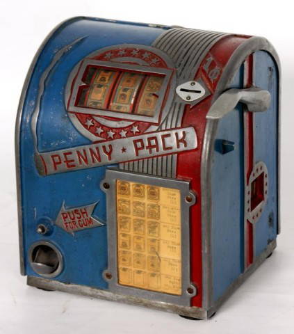 Vintage Penny Pack Gum Slot Machine