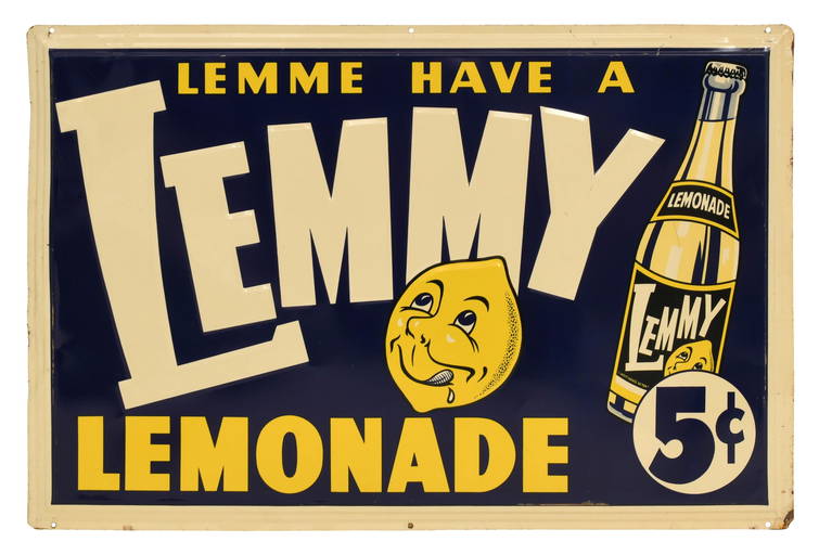 Lemmy Lemonade Tin Advertising Sign