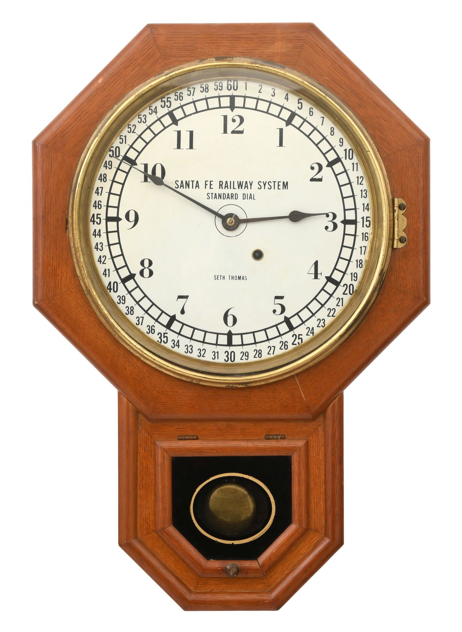 Seth Thomas "drop Octagon" Wall Clock, Santa Fe Railway System