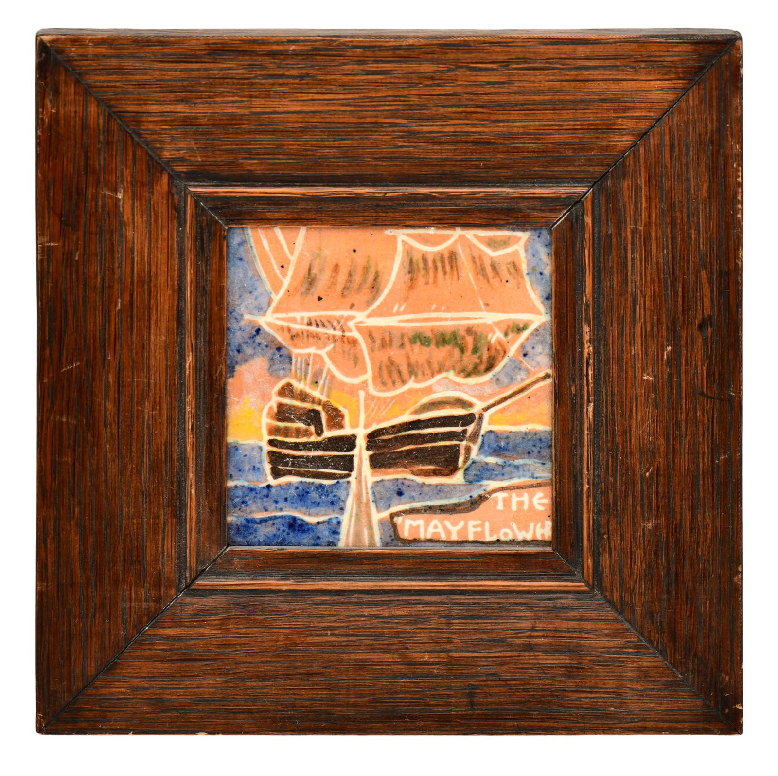 Paul Revere Pottery "the Mayflower" Tile Auction