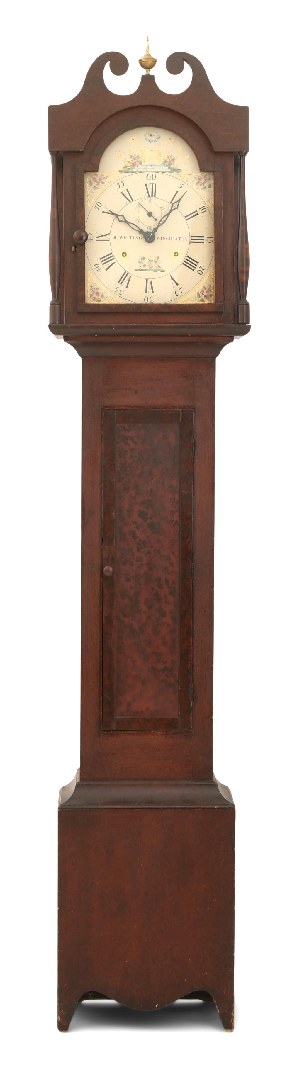 Riley Whiting Wood Works Tall Case Clock, Winchester, Connecticut Auction