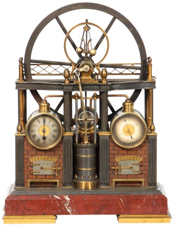 32: French Industrial Steam Engine Clock