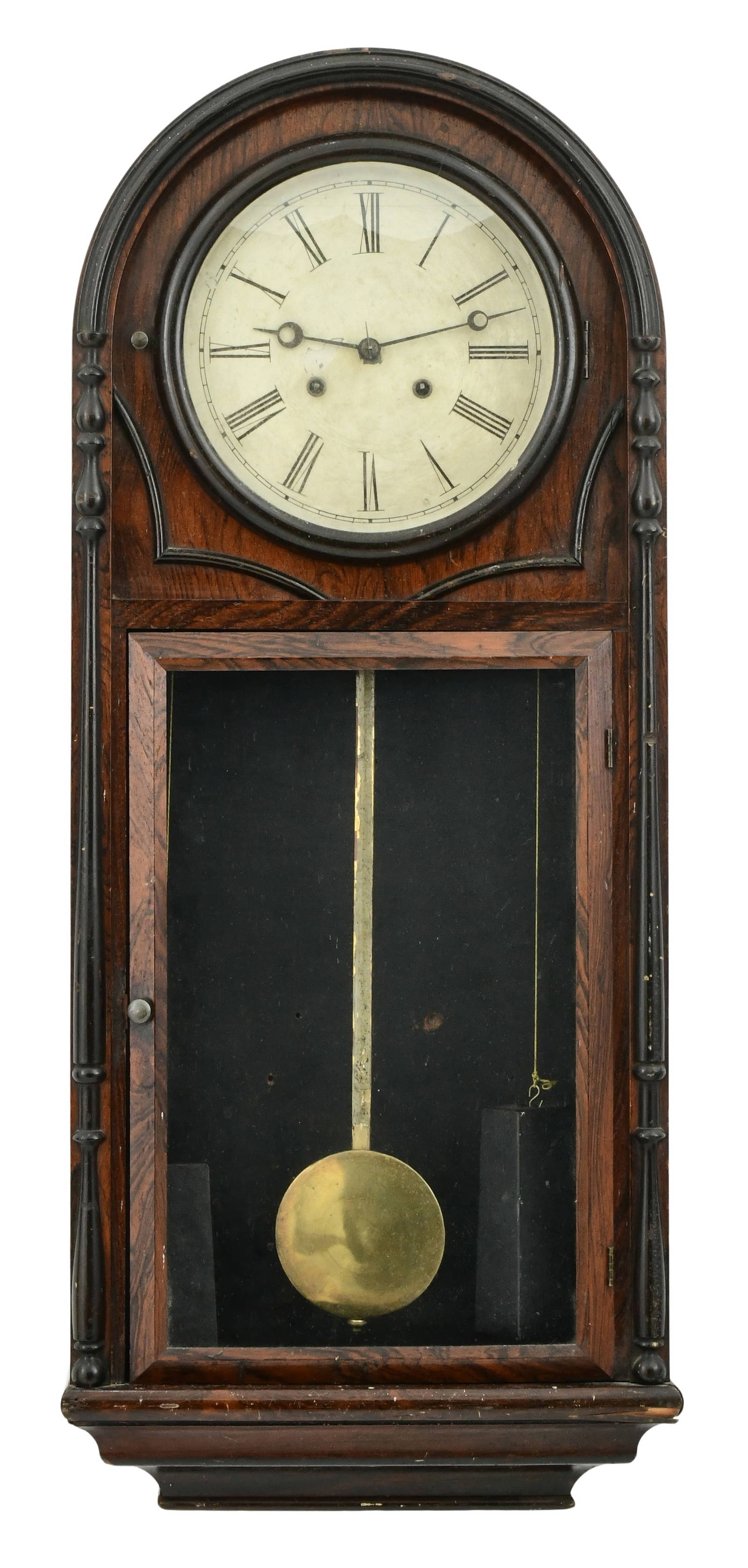 Atkins Clock Co. "round Top" Wall Clock, Bristol, Connecticut Auction
