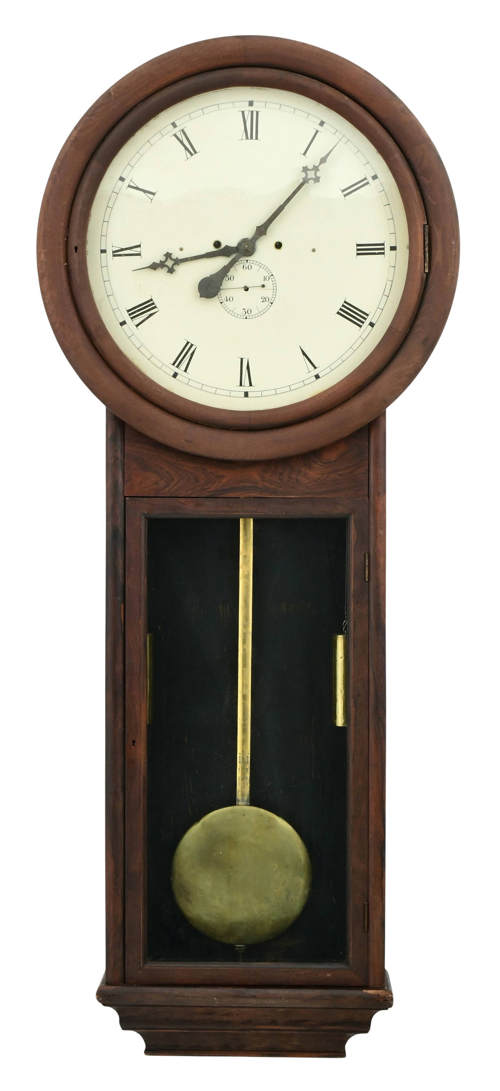 Atkins Clock Co. "extra" Wall Regulator Clock, Bristol, Connecticut Auction