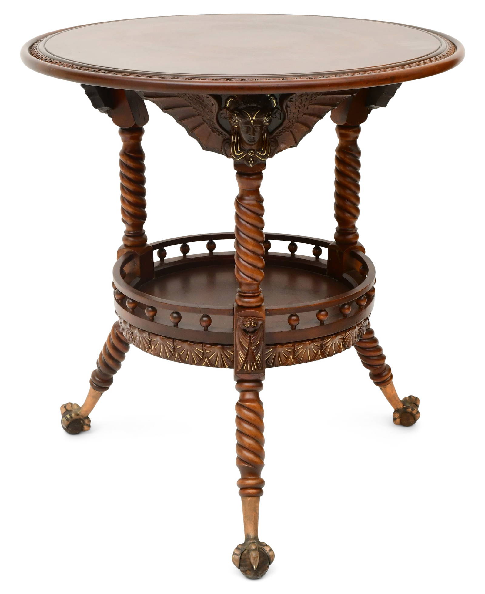 George Jakob Hunzinger (1835-1898), Gilt-incised Mahogany Table Auction