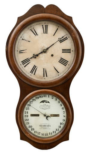 Ithaca Calendar Clock Co. "no. 4 Hanging Office" 30 Day Clock