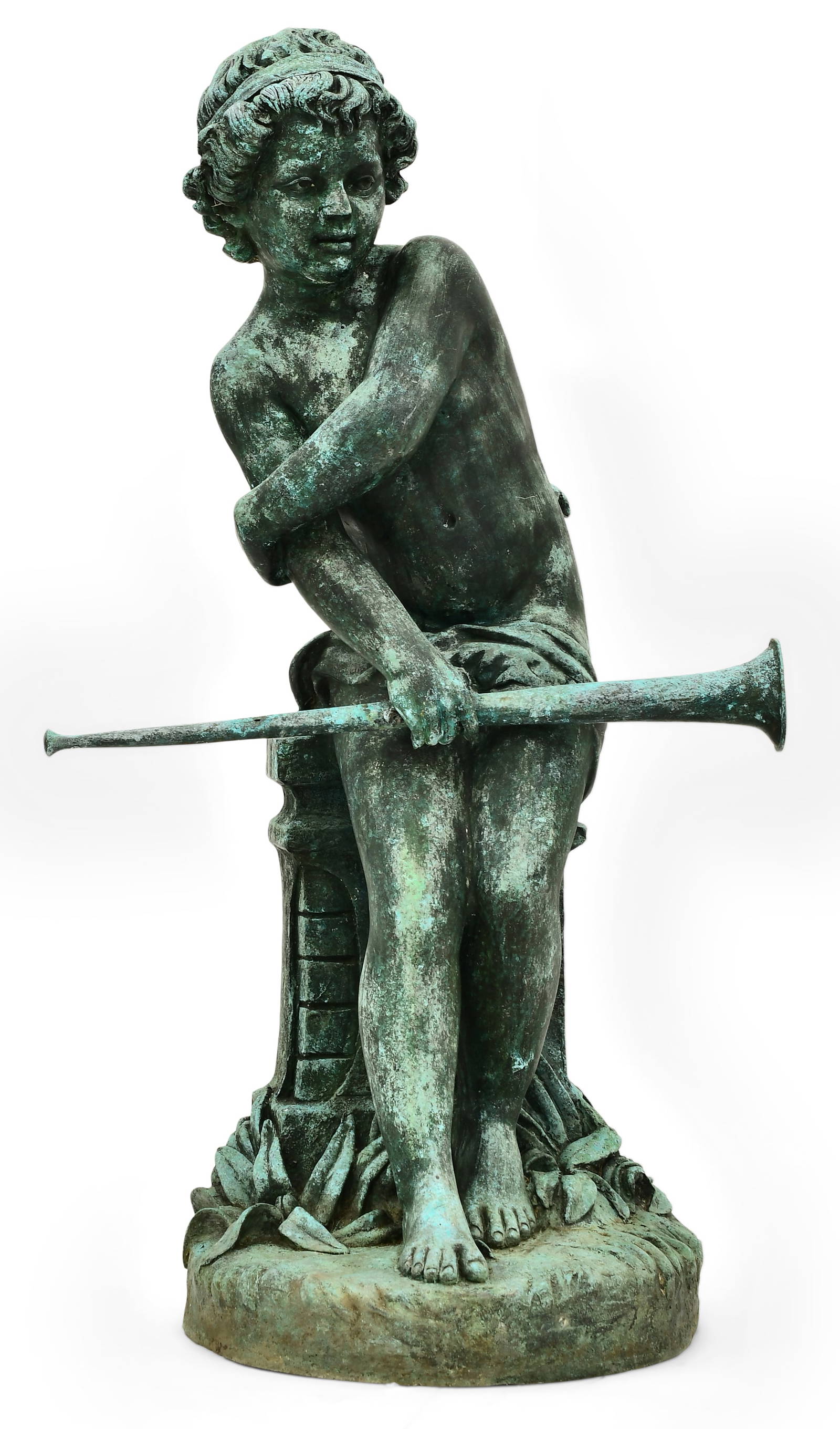 Early 20th Century Bronze Garden Figure Of Pan With Horn Auction